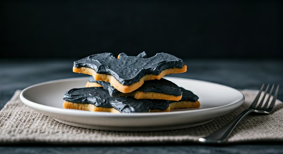 Sugar Cookie Bats with Black Frosting Recipe @ TotallyChefs
